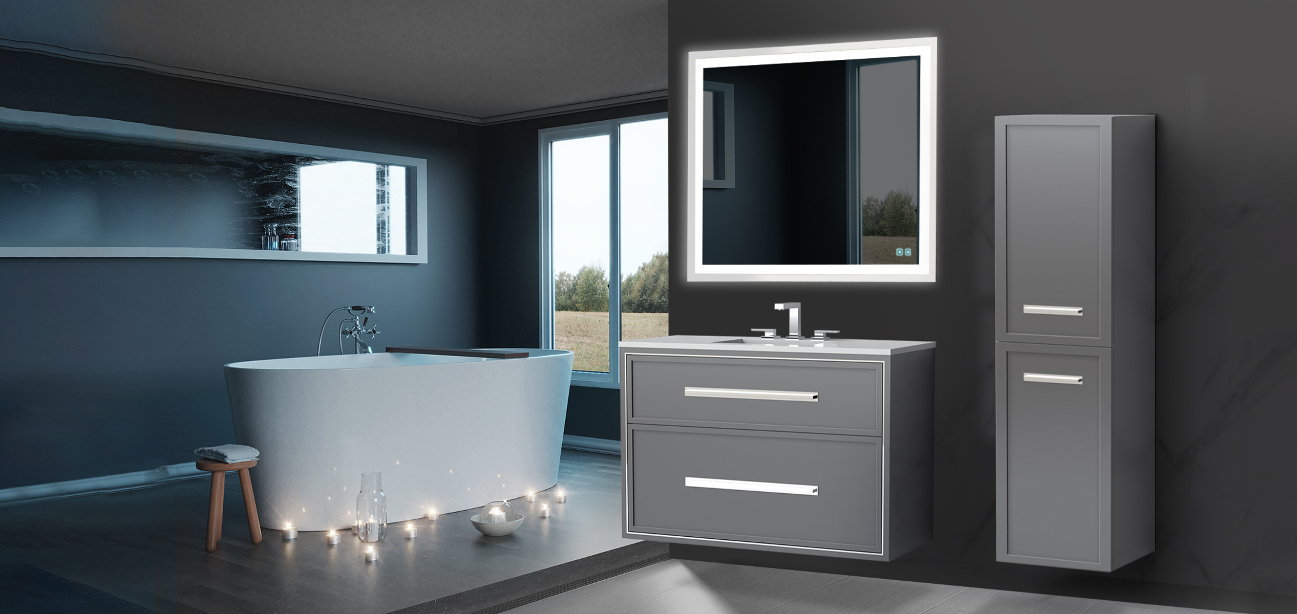 Modern Bathroom Furniture, Vanities, Washbasins, and Lighted Mirrors ...