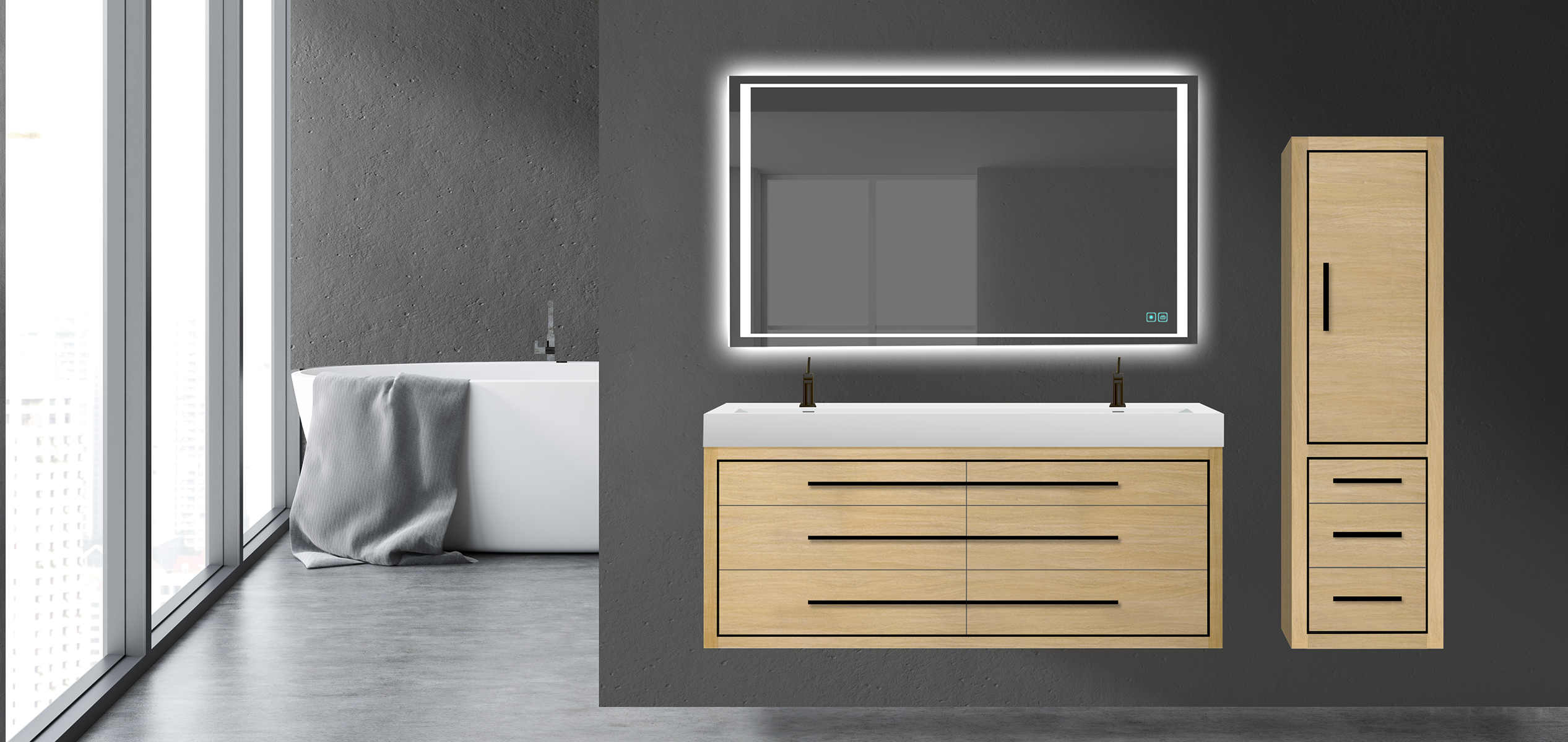 Modern Bathroom Furniture, Vanities, Washbasins, and Lighted Mirrors ...